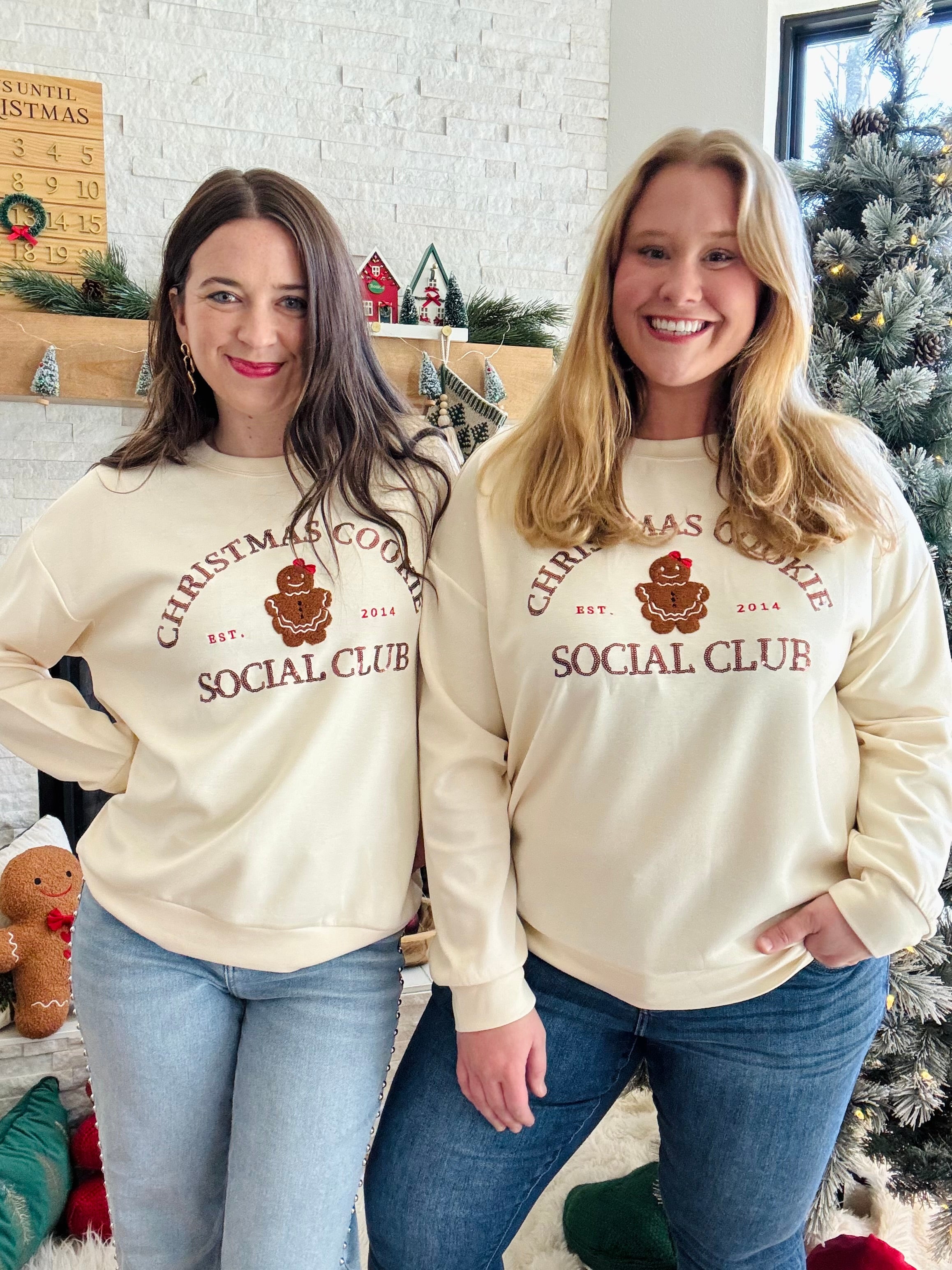 Christmas Cookie Social Club Crewneck – White Giraffe Boutique